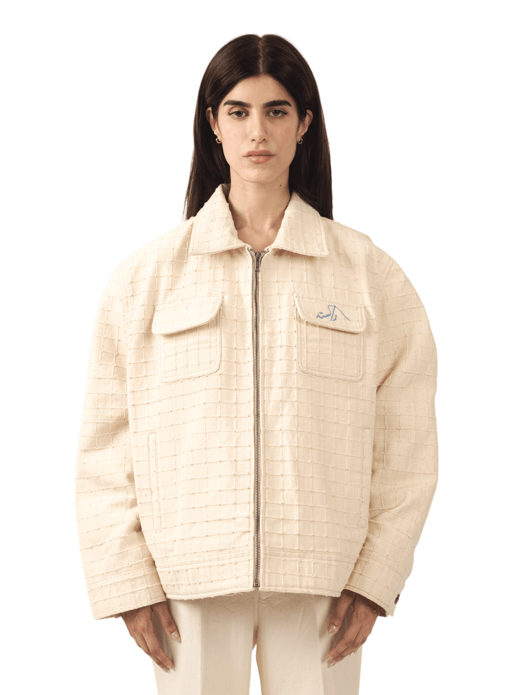 Beige Handwoven Chore Jacket (V5)
